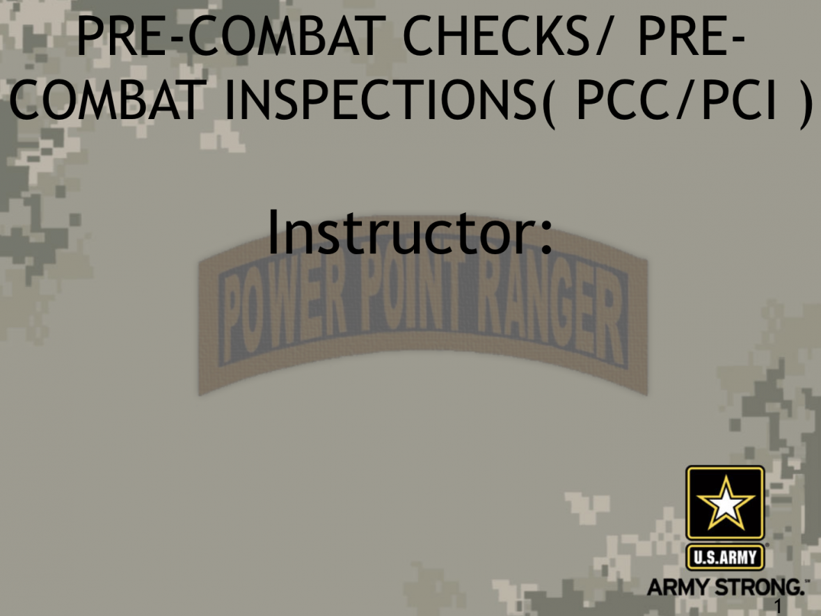 PCC-PCI Training - PowerPoint Ranger, Pre-made Military PPT Classes