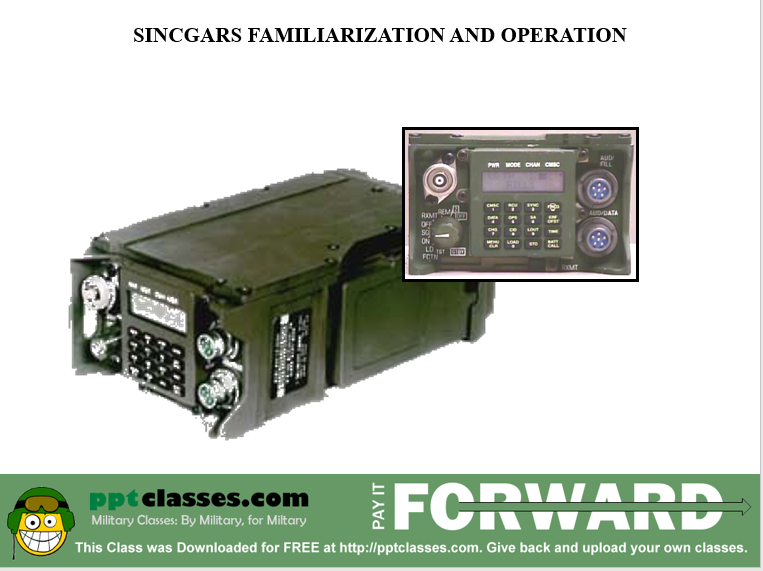 SINCGARS Classes - PowerPoint Ranger, Pre-made Military PPT Classes