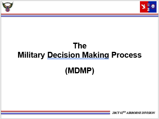 Military Decision Making Process (MDMP) - PowerPoint Ranger, Pre-made ...
