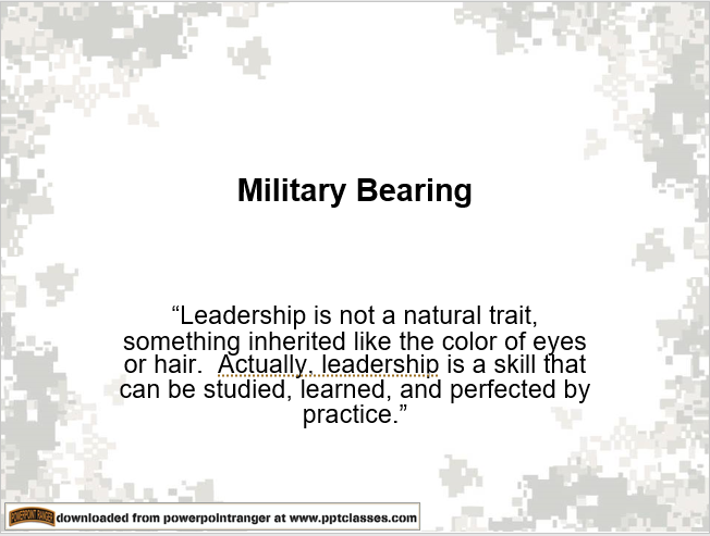 Military Bearing - PowerPoint Ranger, Pre-made Military PPT Classes